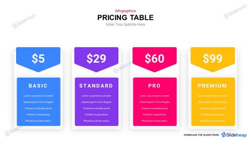 Pricing Table Template for Google Slides and PowerPoint | Slideheap